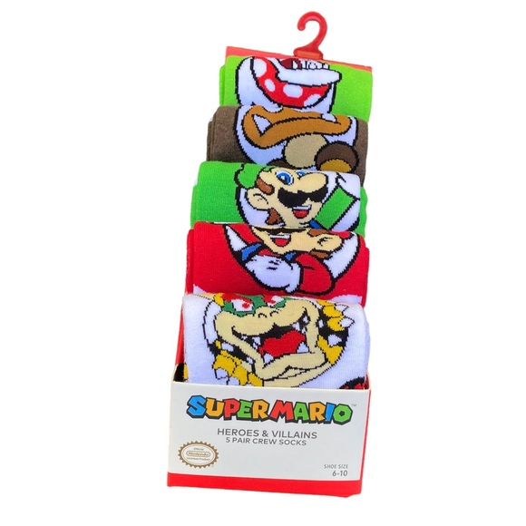 Nintendo | Underwear & Socks | Nintendo Super Mario Character Mens Crew ...